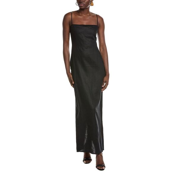 o.p.t | Dresses | Opt Womens Opt Adeline Linen Maxi Dress Black | Poshmark